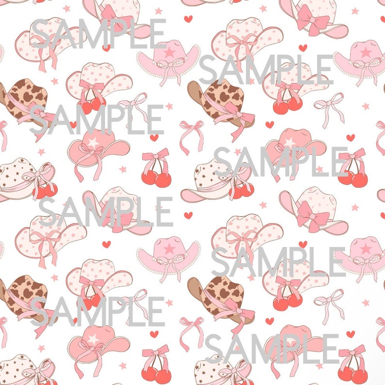 Bundle Western Coquette Seamless Digital Paper Western Pink Cowgirl ...