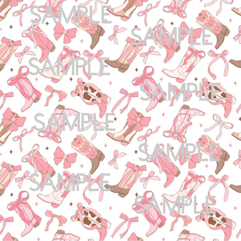 Bundle Western Coquette Seamless Digital Paper Western Pink Cowgirl ...