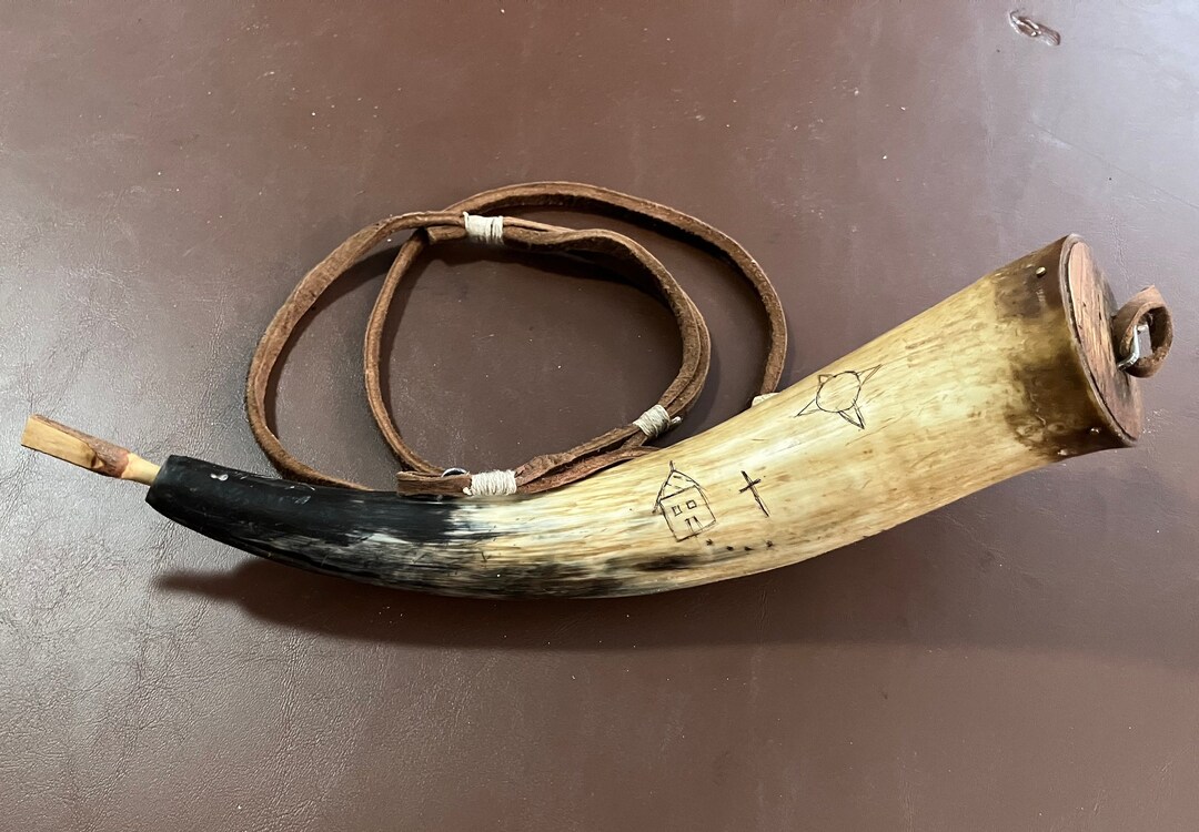 Powder Horn for Muzzleloader Engraved With Primitive Scene - Etsy