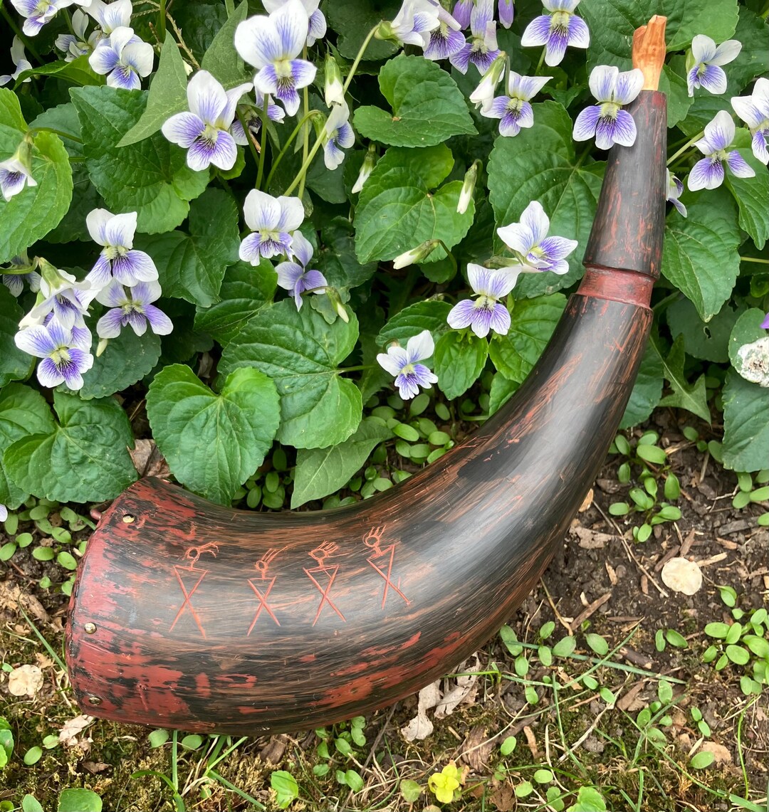 Plains Indian Influenced Buffalo Powder Horn | Muzzleloader | Outdoor ...