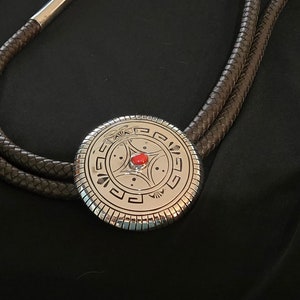 Silver and Coral Bolo - Etsy