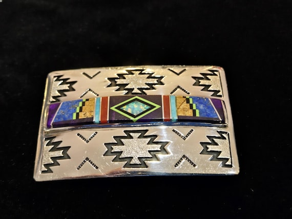 Abraham Begay Inlay Belt Buckle - Gem