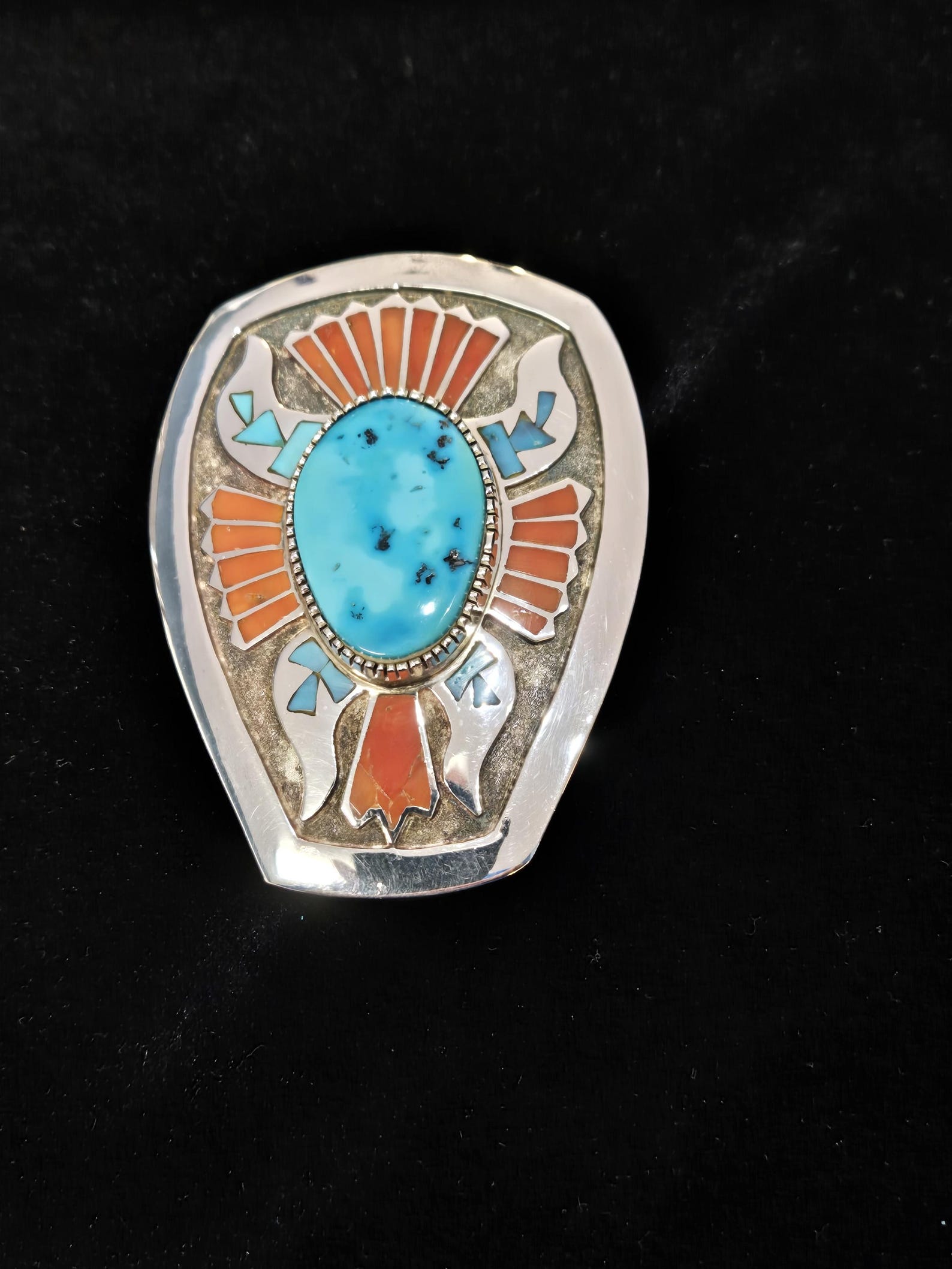 Michael Perry Turquoise and Coral Inlay Bolo Tie - Etsy