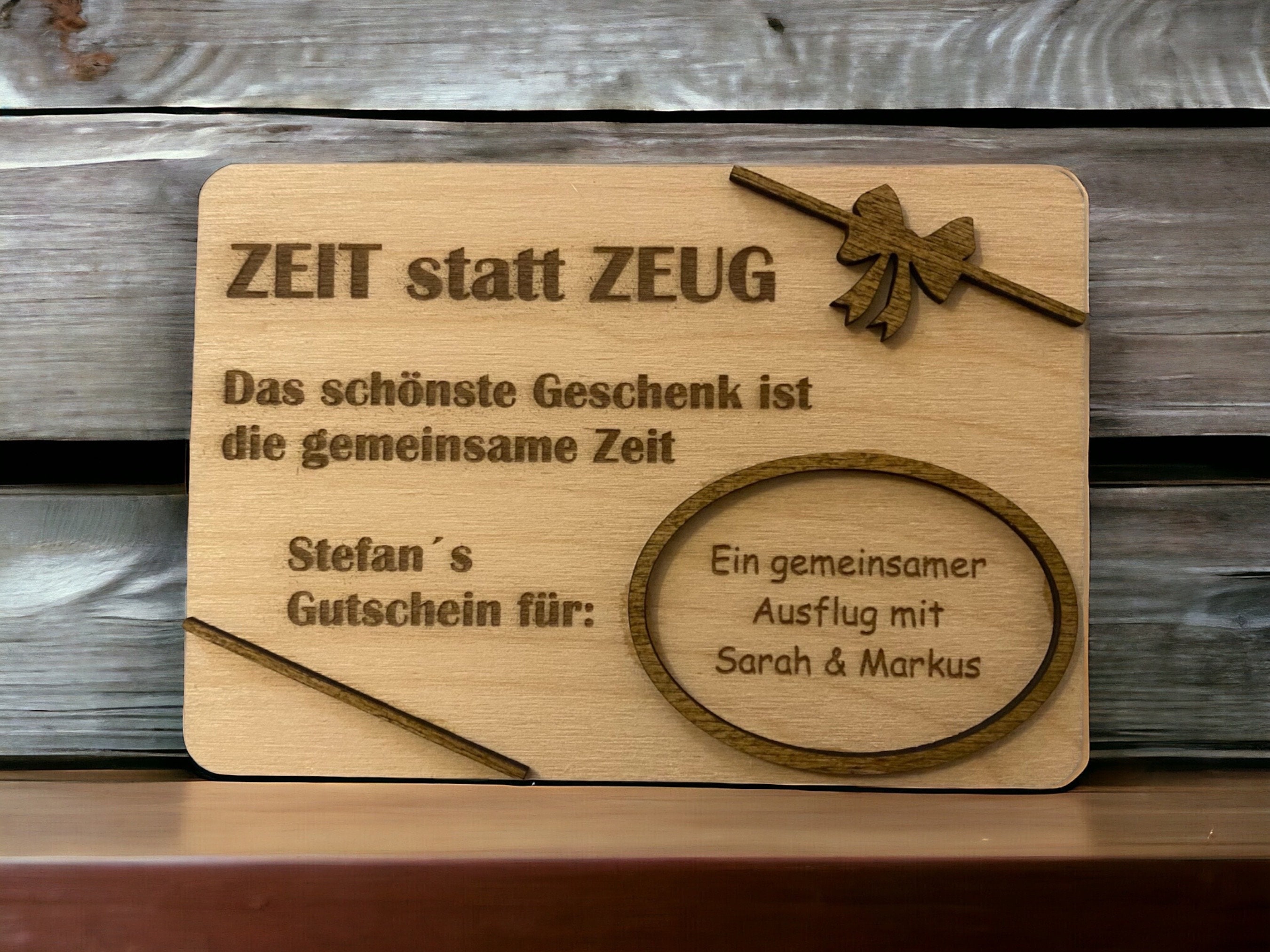 Zeit statt Zeug/ Gutschein/ Geschenk/ personalisiert - Etsy.de