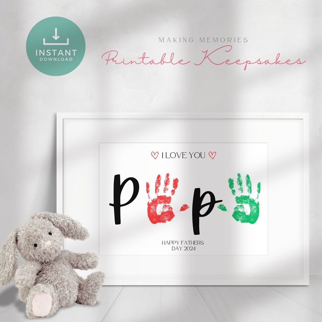 Fathers Day Handprint Printable Gift to Papa Father's Day Keepsake ...