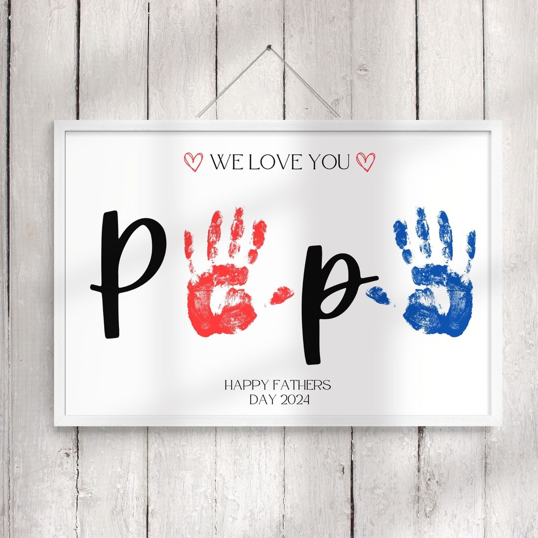 Fathers Day Handprint Printable Gift to Papa Father's Day Keepsake ...