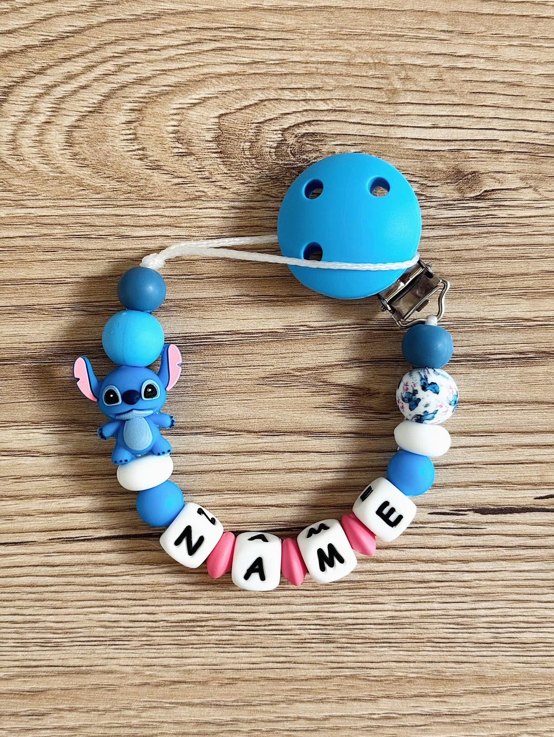 Personalized Pacifier Chain With Name – Stitch Motif - Etsy