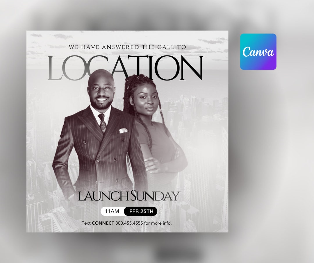 Canva Church Flyer Template - CHURCH LUNCH, New Location, Sunday ...