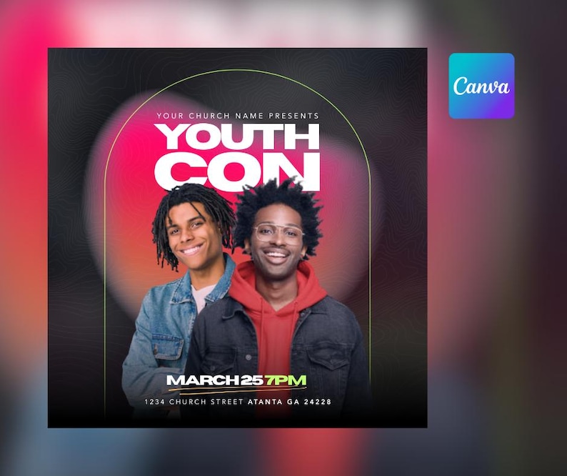 YOUTH CONFERENCE Flyer Template • Editable Canva Flyer • Ministry Event ...