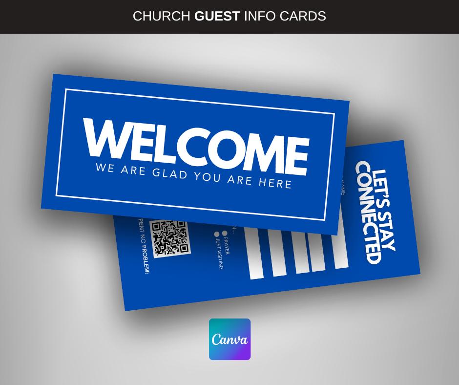 Customizable Canva Welcome Info Cards Template - Church CONNECT CARD ...