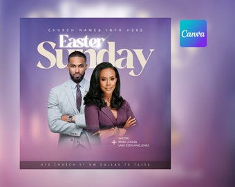 Customizable Canva Church Flyer Template - Worship Service, Sunday ...