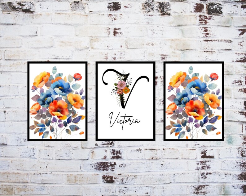 Set of 3 Personalised Wall Art, Digital File, Custom Family Decor ...