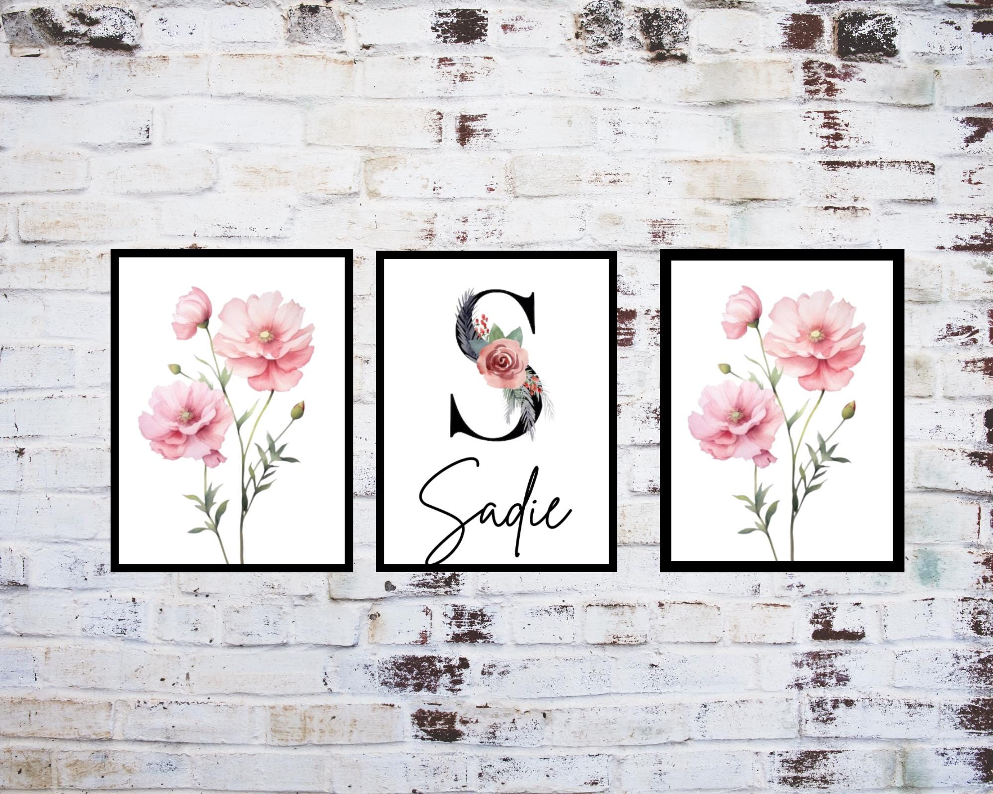 Set of 3 Personalised Wall Art, Digital File, Custom Family Decor ...