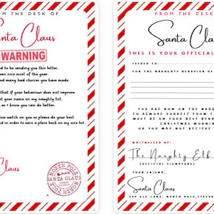 Santa Warning Letter, Final Warning Letter - Etsy