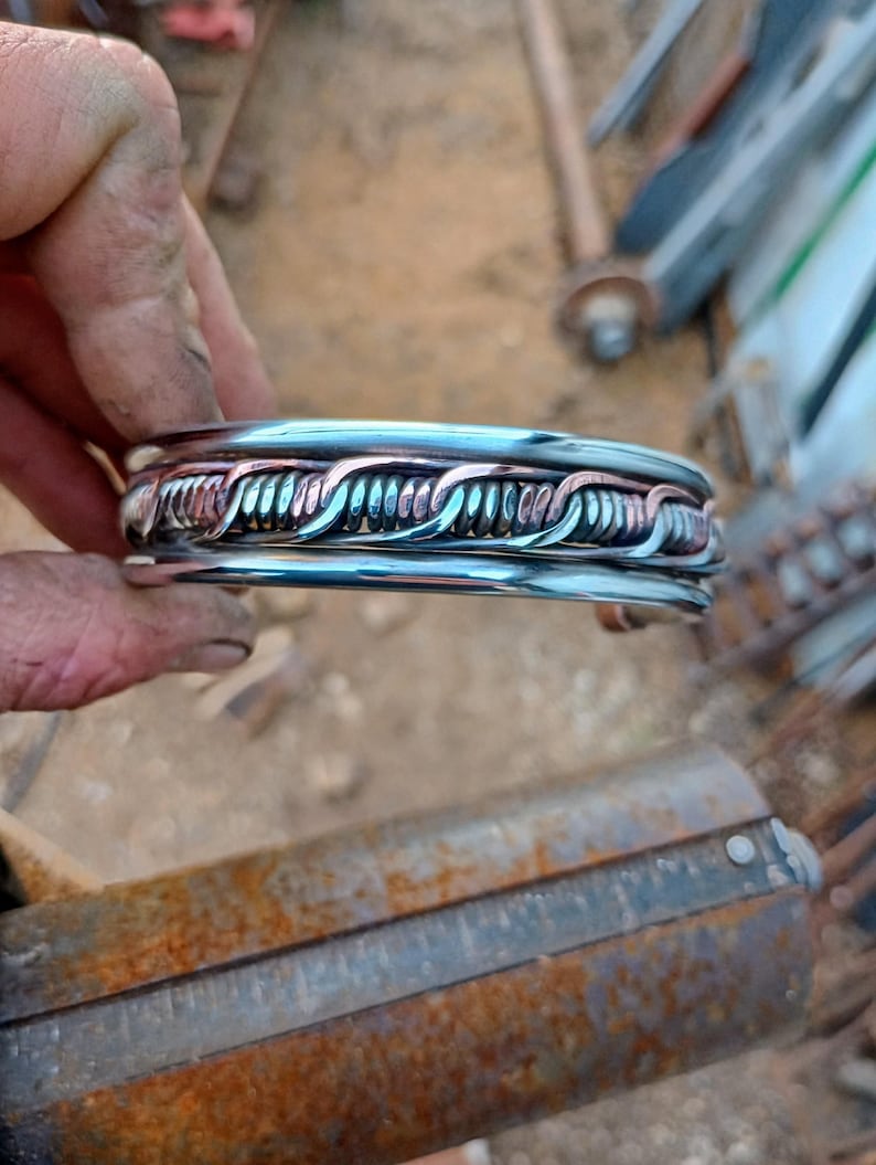 Tig Welded Stainless Steel & Copper Cuff Bracelet - Etsy
