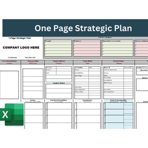 One Page Strategic Plan, Strategic Plan, Business Plan, One Page ...