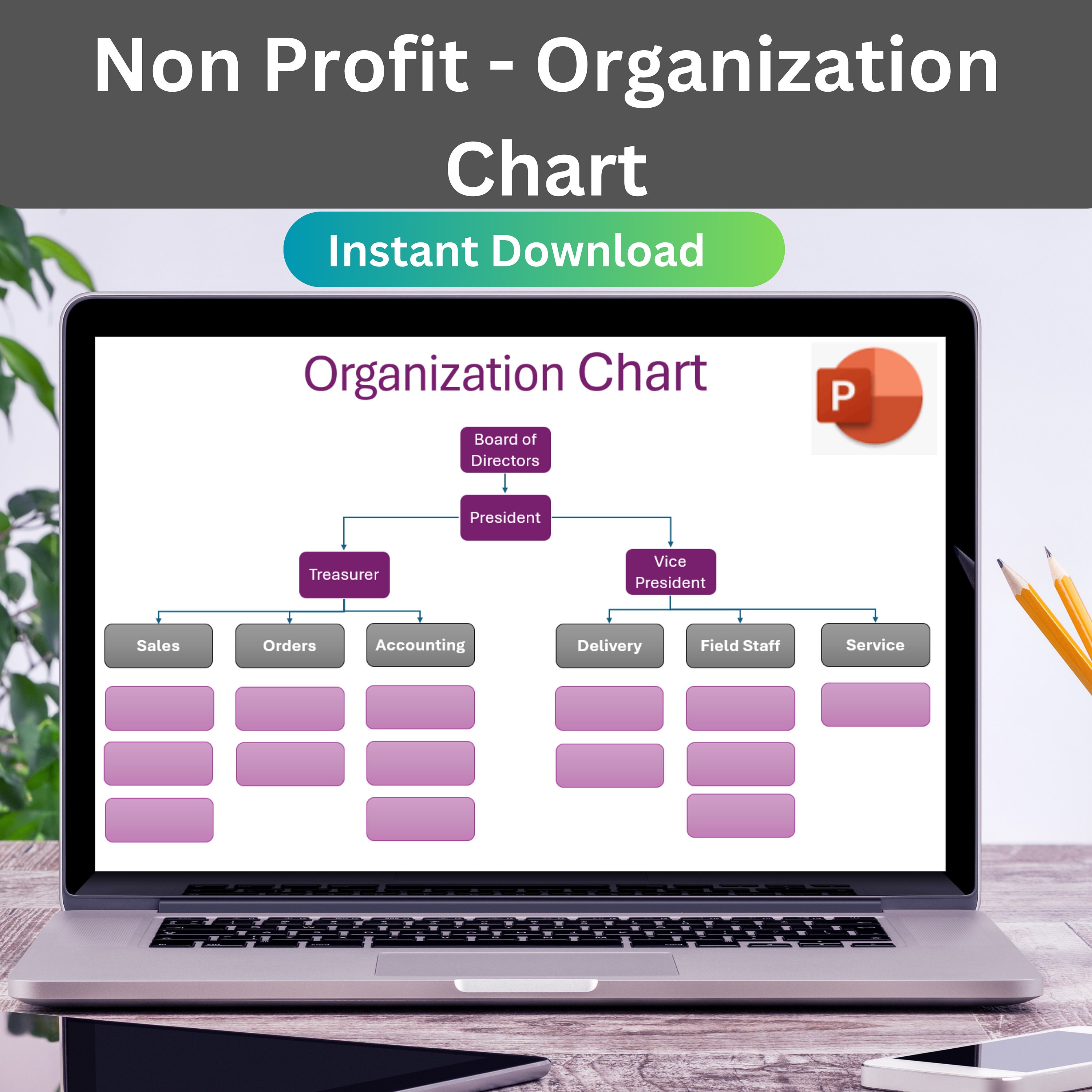 Organizational Chart, Non Profit Structure Template, Power Point ...
