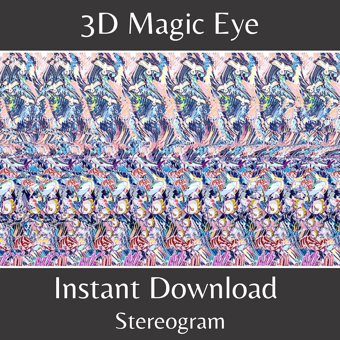 3D Magic Eye Stereogram, Whale and Sailboat Stereogram Digital File ...