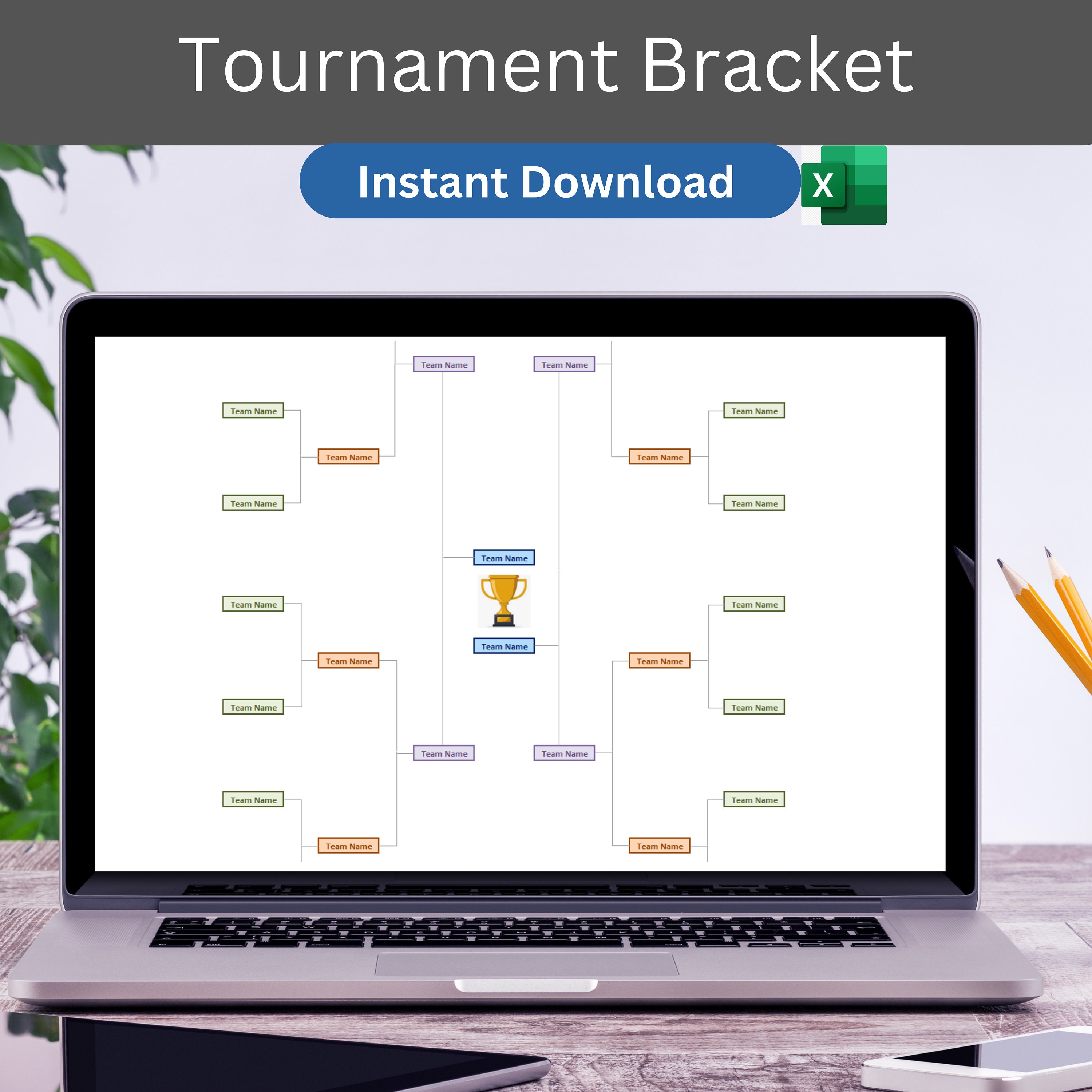 Tournament Bracket Modifiable for 4 to 32 Teams, Playoff Game Bracket ...