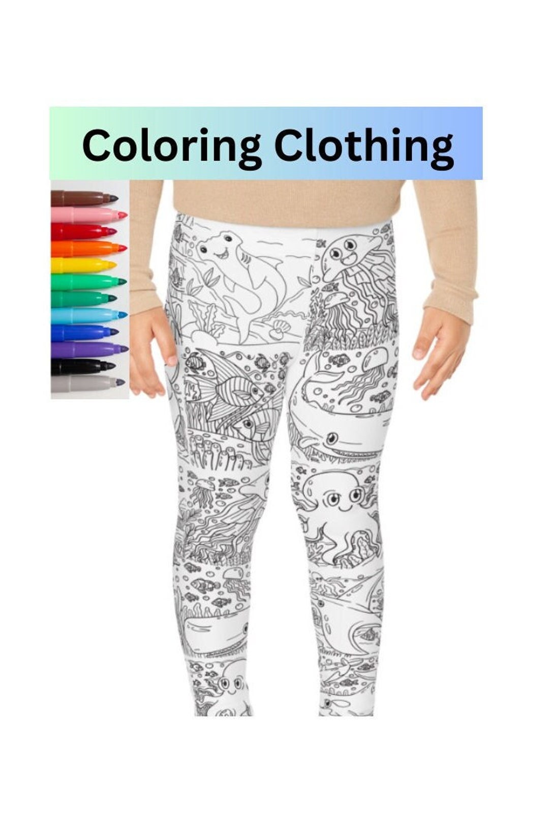Coloring Leggings, Coloring Pajamas, Colorme Clothing for Child to ...