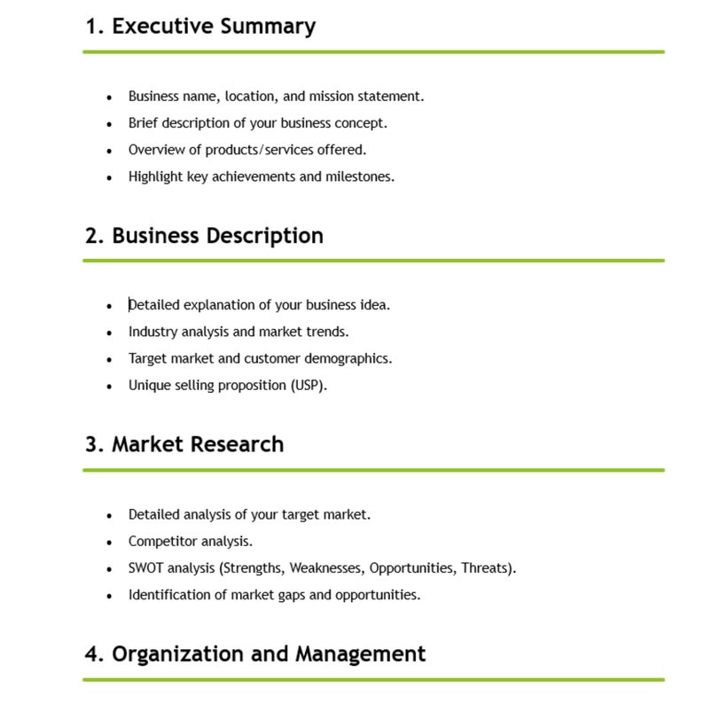 Business Plan Template, Business Plan Summary, Business Proposal ...