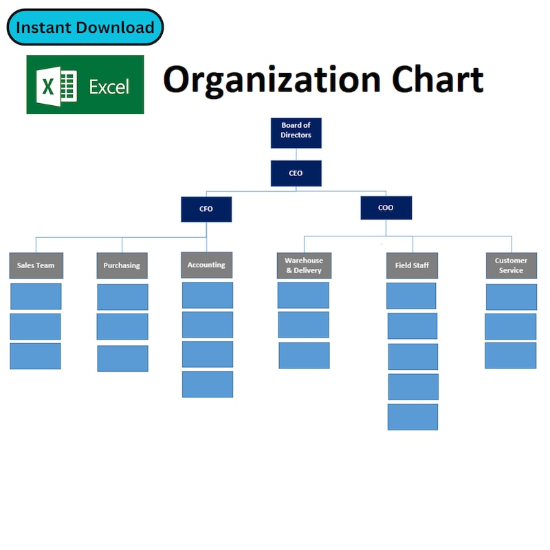 Org Chart Template Excel - Etsy