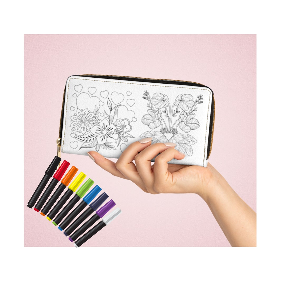 Girls Wallet You Can Color, Coloring Wallet, Birthday Gift for Child ...
