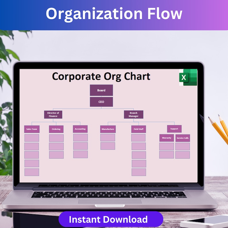 Organization Flow Chart, Company Org Chart Template, Organizational ...