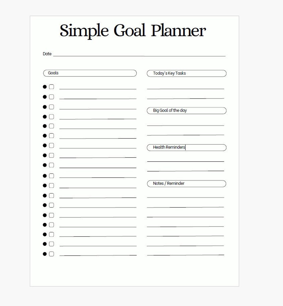 Simple Goal Planner, Personal Goal Plan, Personal Goals 2024, Goal ...