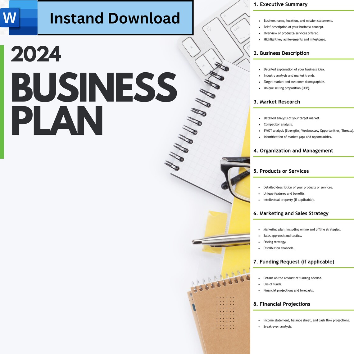 Business Plan Template, Business Plan Summary, Business Proposal ...