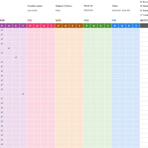 Class Student Absence List, Attendance Record Template, Student or ...