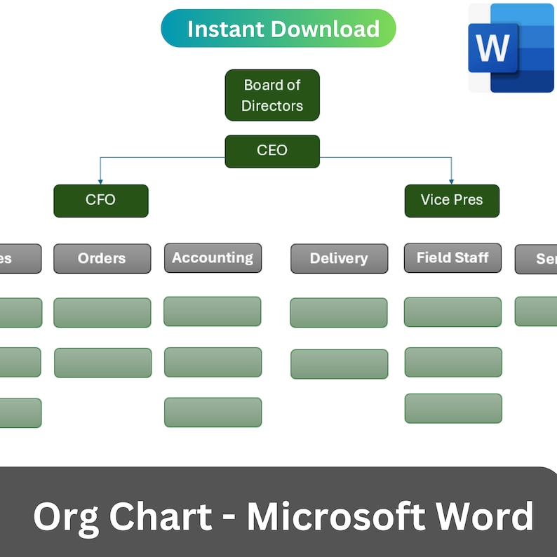Org Chart Microsoft Word, Organizational Chart, Business Plan WORD ...