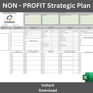 Non Profit Society One Page Strategic Plan, Charity Leadership Strategy ...