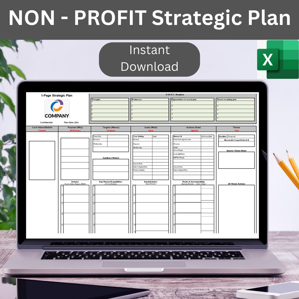 Non Profit Society One Page Strategic Plan, Charity Leadership Strategy ...