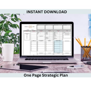 Strategic Planning Package, One Page Strategic Plan, SWOT, Business ...