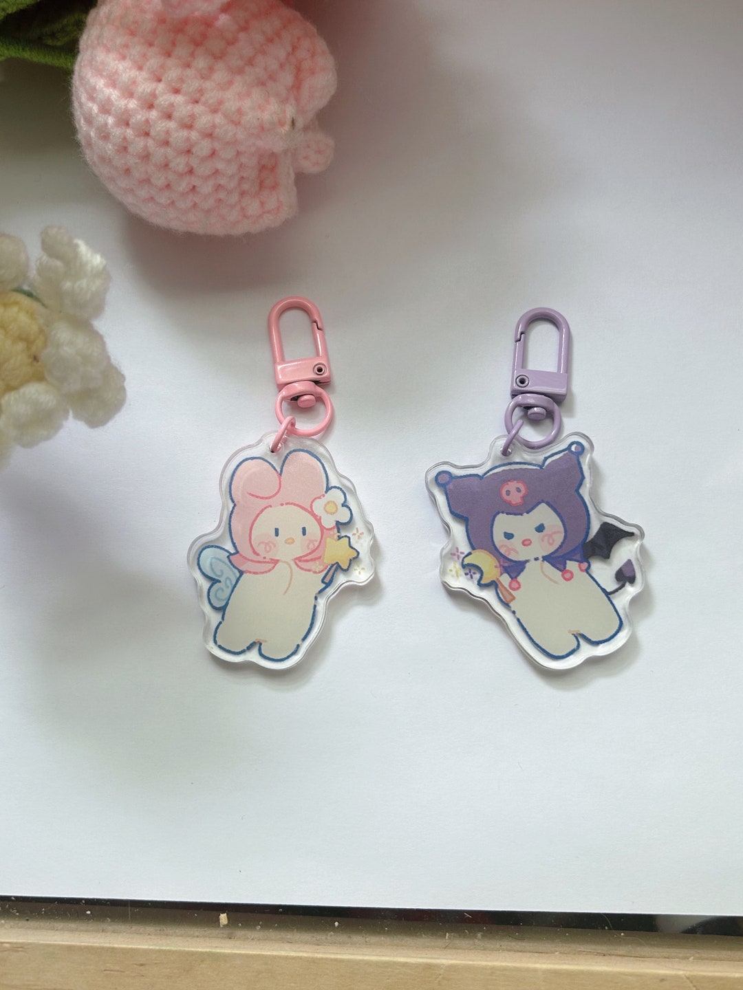 Melody & Kuromi Acrylic Keychains|| Kawaii Keychains|| - Etsy