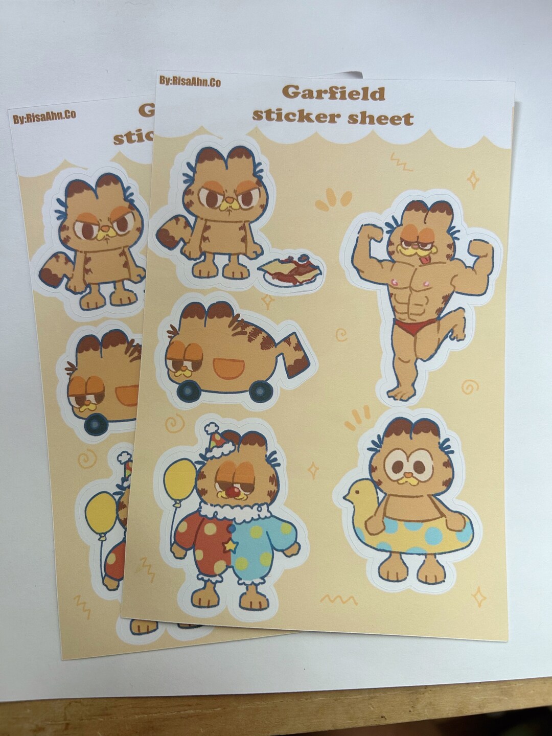 Cute/silly Garfield Sticker Sheet - Etsy