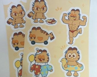 Garfield Vinyl Sticker Sheet - Etsy