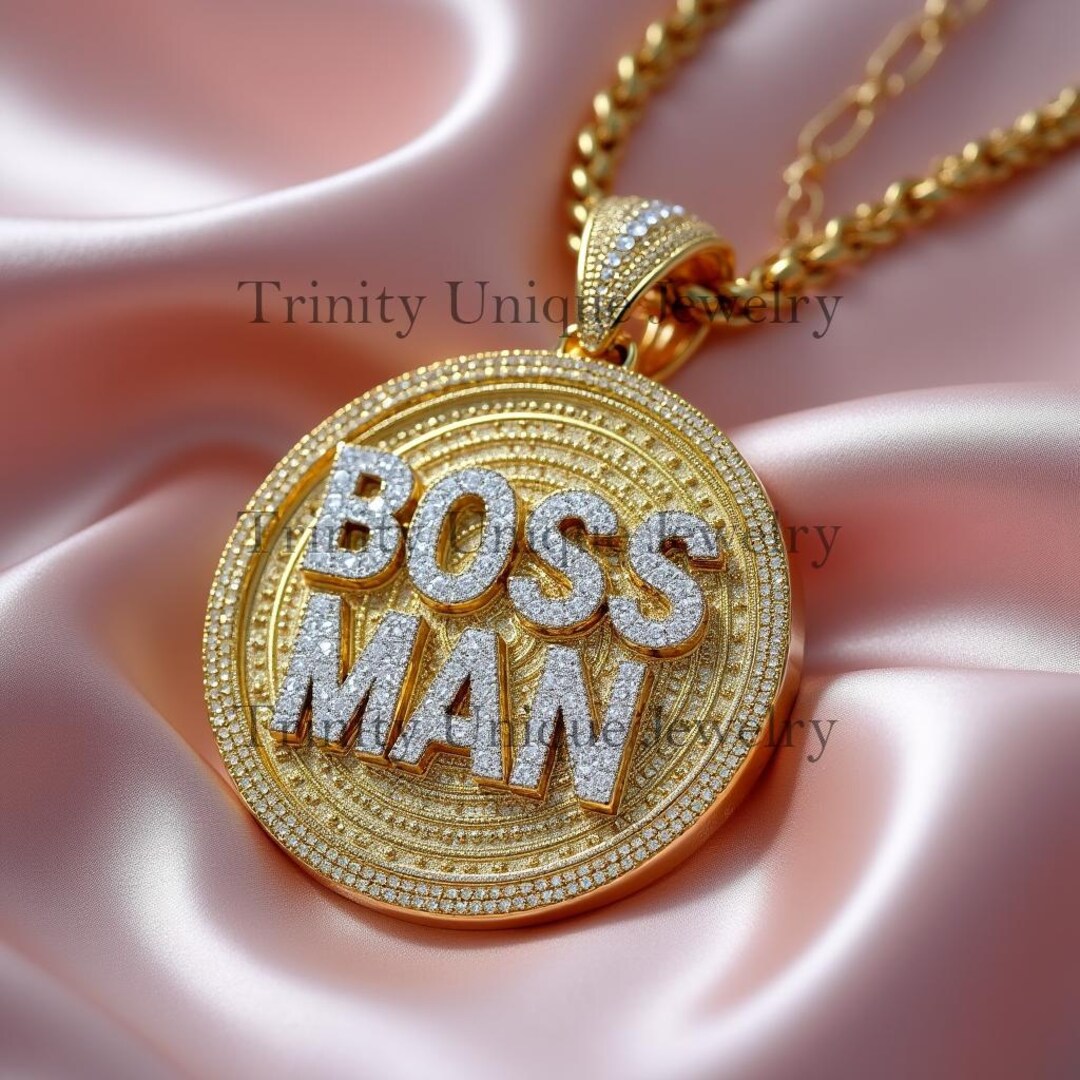 Two-tone Pave "boss Man" Statement Pendant Necklace | Dazzling ...