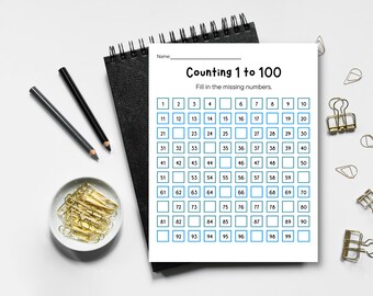 Educational Counting to 100 Math Worksheet Printable PDF - Etsy