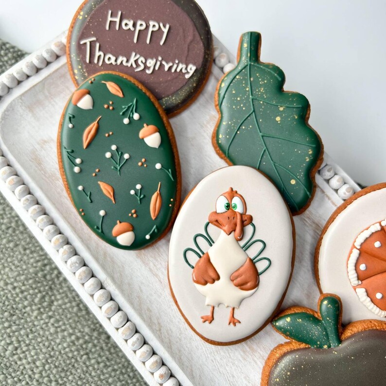 Thanksgiving, Decorated Cookies, Autumn Ginger Cookies, Turkey - Etsy