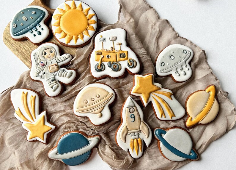 Custom Astronaut Cookies Birthday Space Theme Gift - Etsy