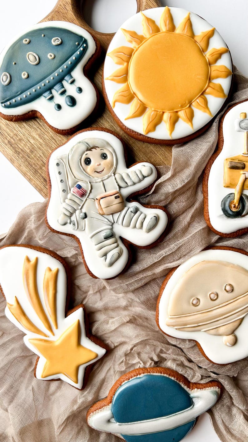 Custom Astronaut Cookies Birthday Space Theme Gift - Etsy