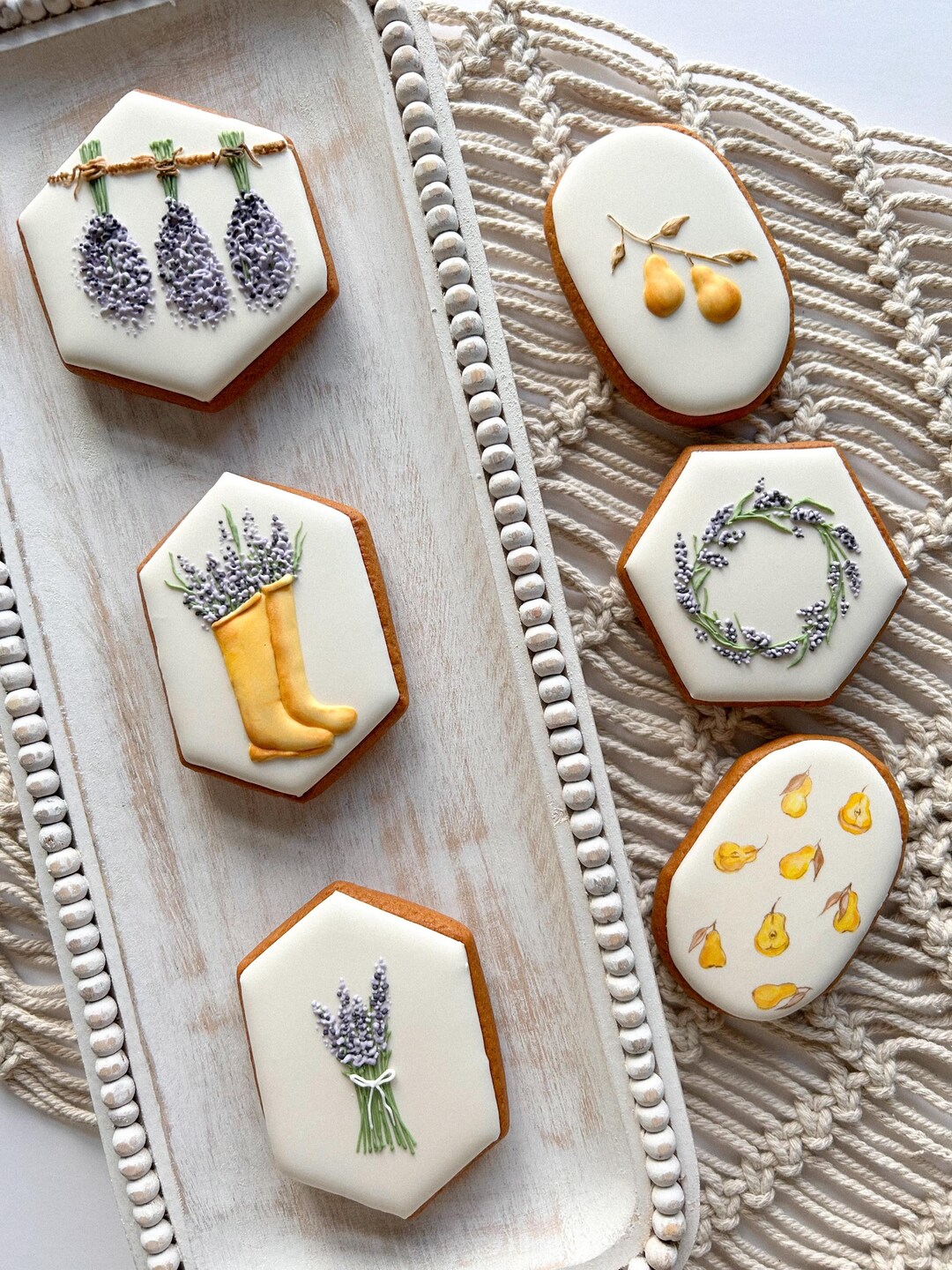 Personalized Decorated Cookies Lavender & Pear Birthday Gift - Etsy