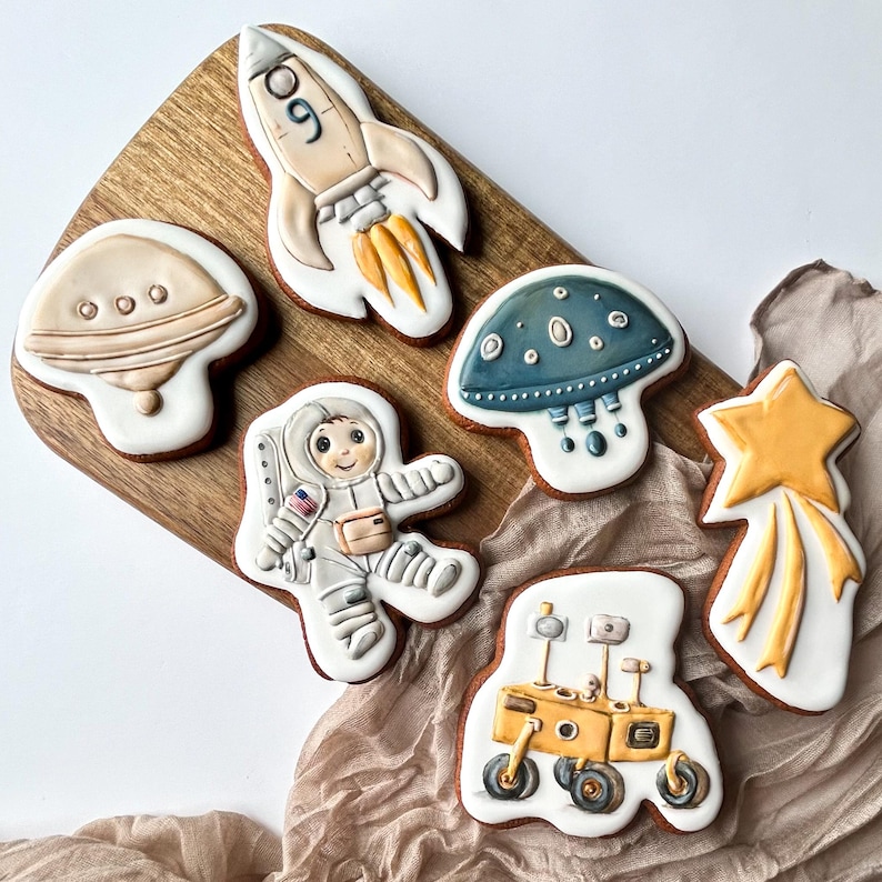 Custom Astronaut Cookies Birthday Space Theme Gift - Etsy