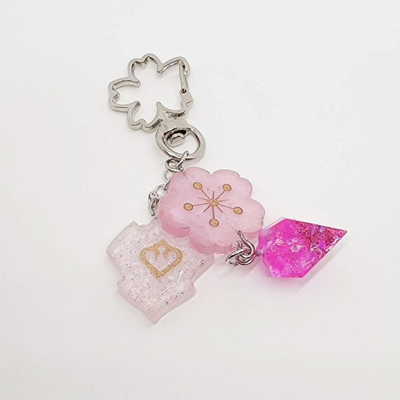 FFXIV All Job Stones Pink Sakura Keychain Charm, Final Fantasy XIV Soul ...