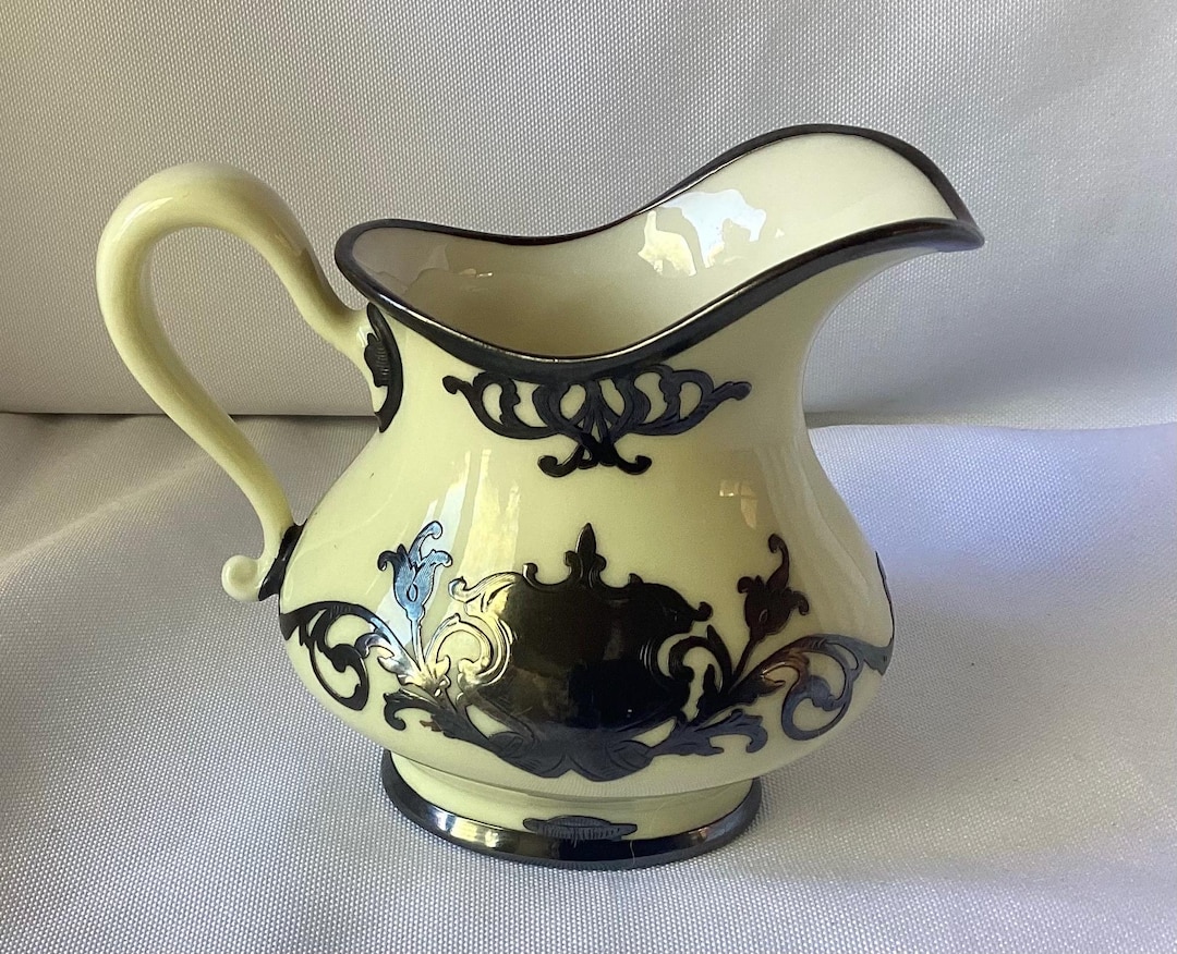 1906-1930 Rare Antique Lenox Creamer W/ Silver Overlay, Monogrammed - Etsy