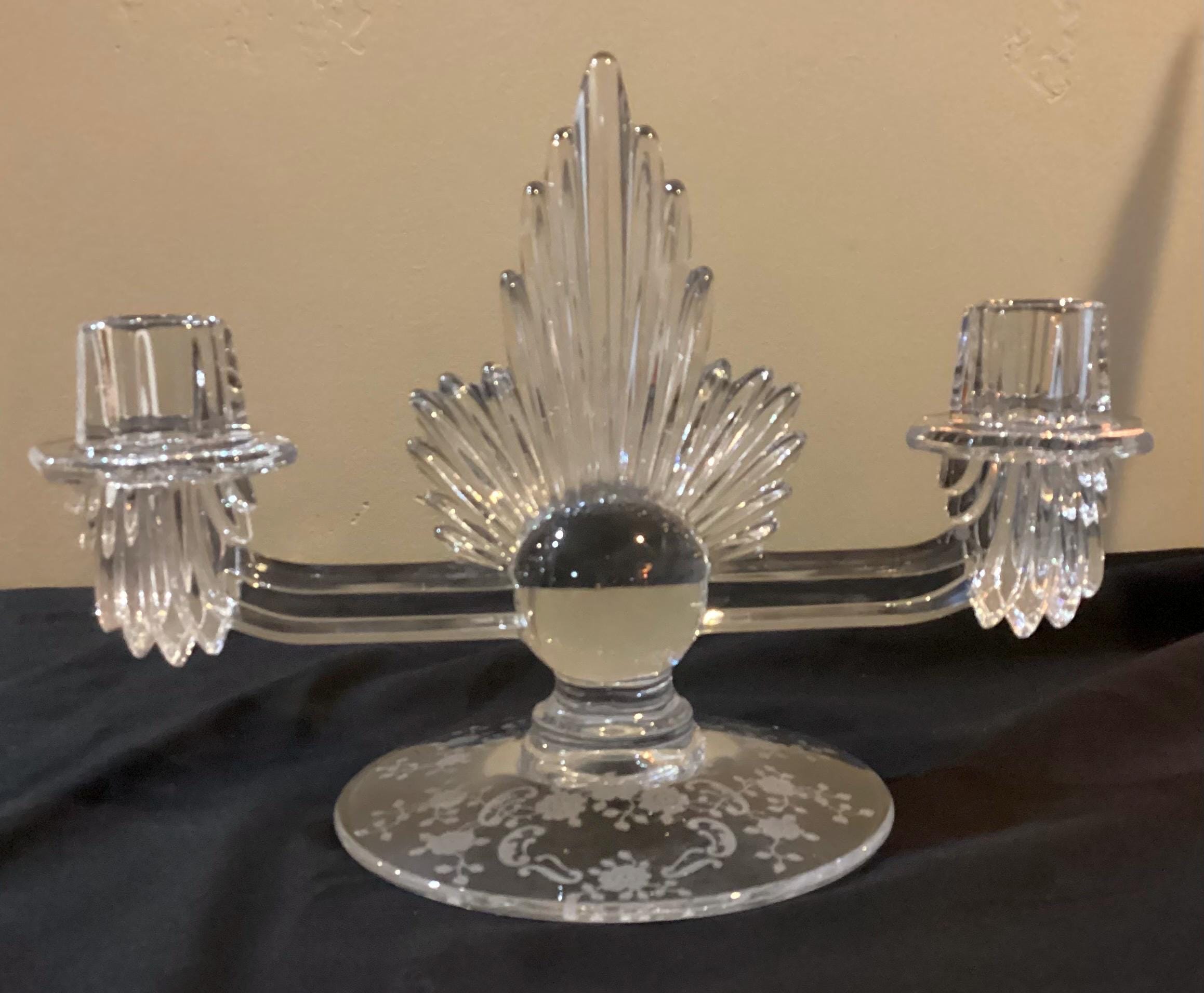 1040s Fostoria Art Deco Navarre Flame Duo Candlestick #2545 - Etsy