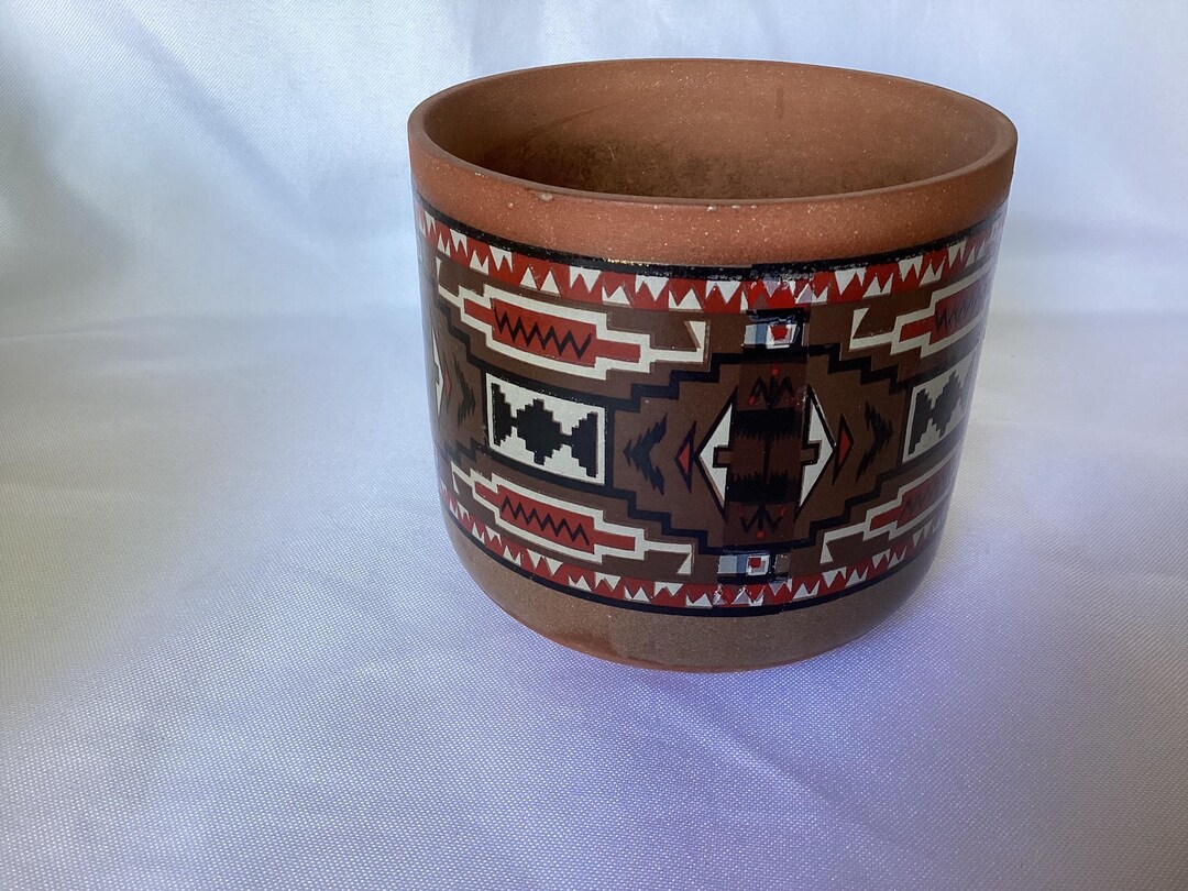 Vintage Enesco Planter/plant Pot W/ Indian Themed Decoration 4” - Etsy