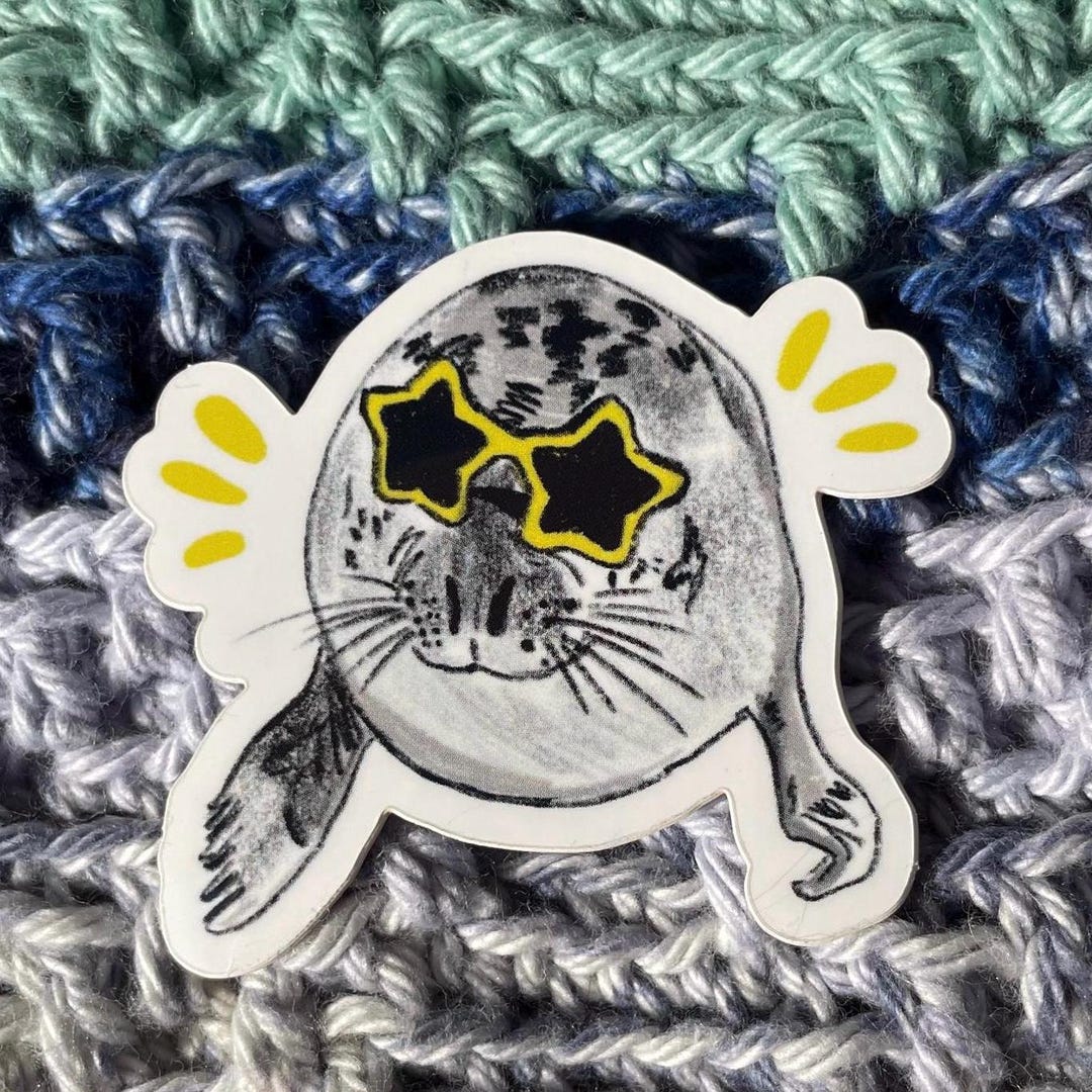 Hiyori the Seal With Yellow Glasses Sticker - Etsy